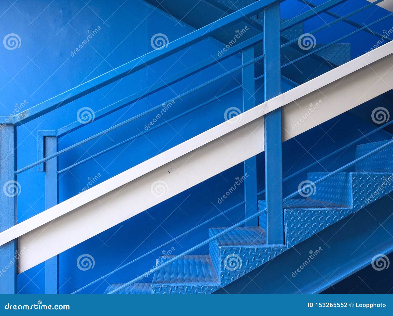 Staircase blue color stock photo. Image of home, modern - 153265552