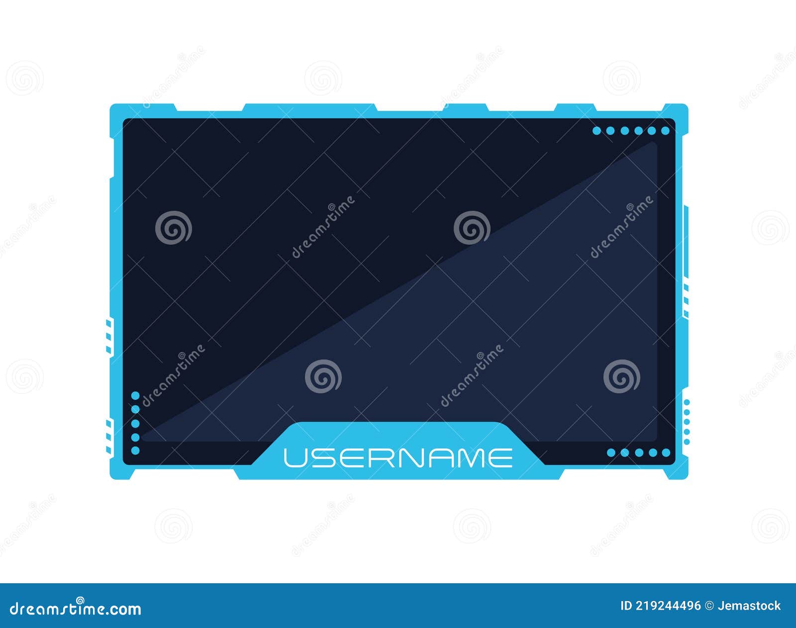 Blue streaming template stock vector. Illustration of screen - 219244496