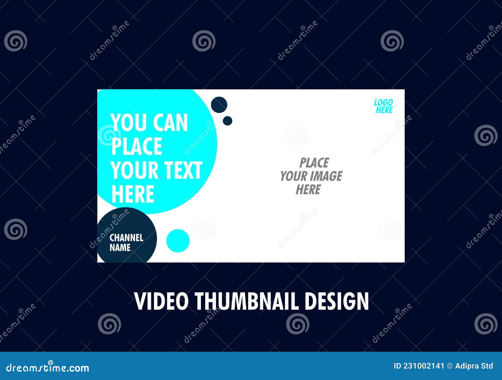 Blue Color of Video Thumbnail Stock Vector - Illustration of background ...