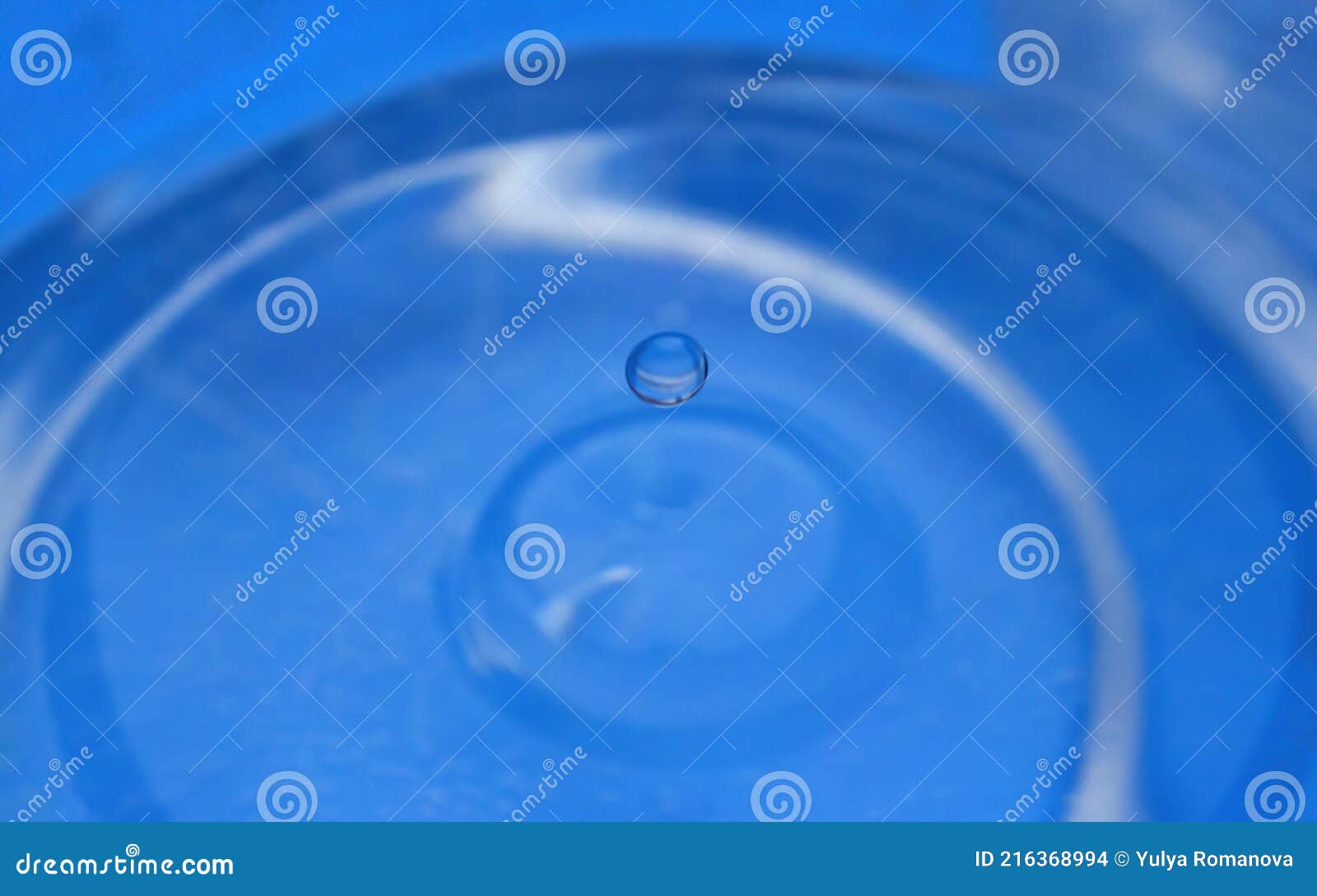 Blue Color Water Drop Splash. Falling Drop of Water Stock Photo - Image ...