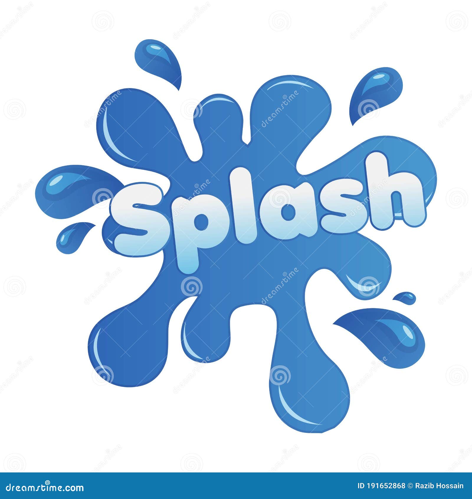 Blue Color Water Splash Icon Stock Illustration - Illustration of fresh ...
