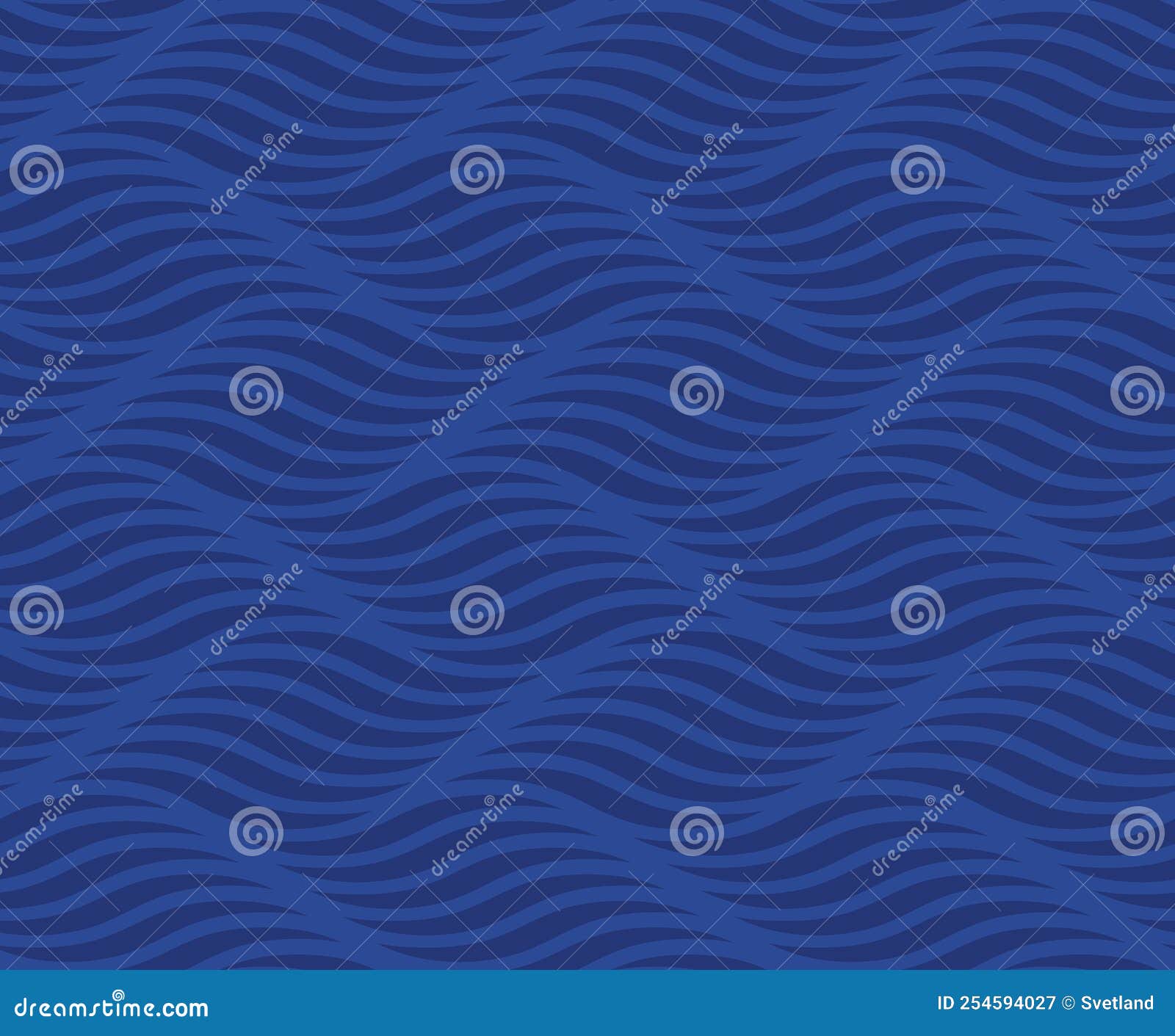 Blue Color Water Wave Seamless Vector Pattern. Stock Vector - Illustration of design, cover ...