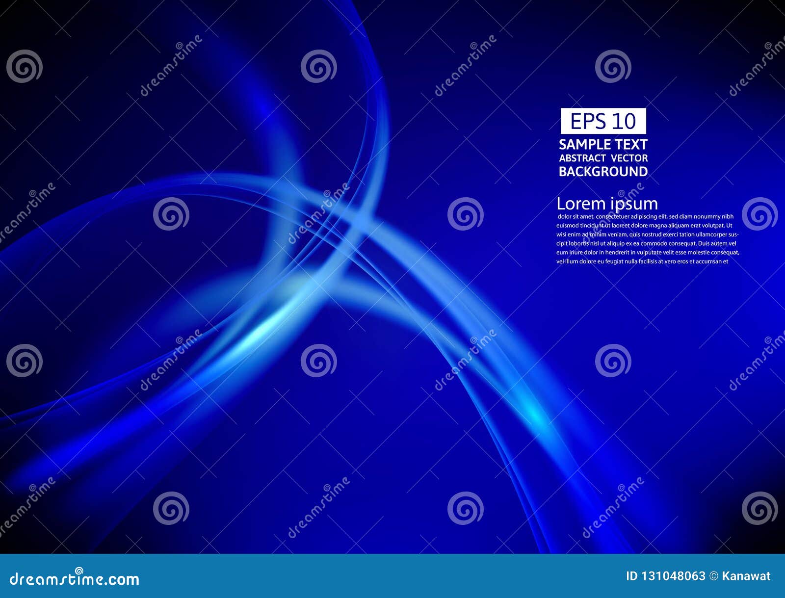 Blue Color Waves Abstract Background Design. Vector Illustration Stock ...