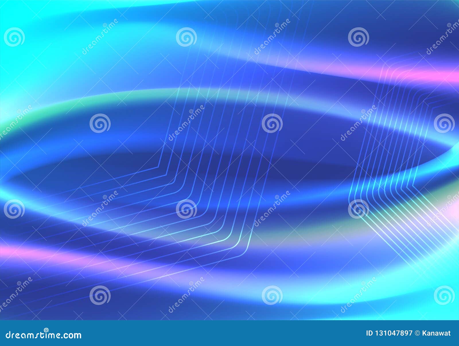 Blue Color Waves and Geometric Abstract Background Design. Vector ...