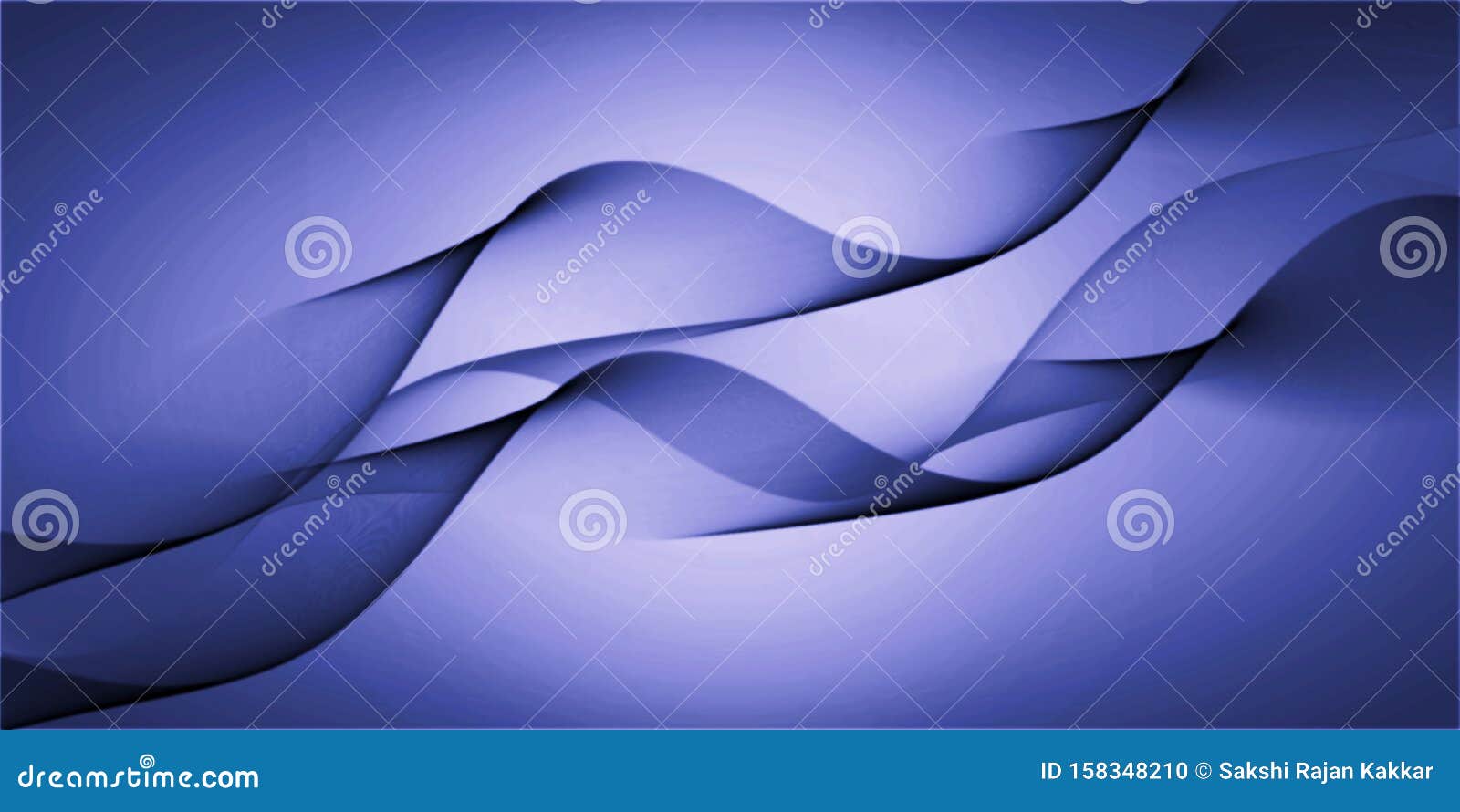 Blue Color Wavy , Lighted and Glossy Effect Computer Generated ...