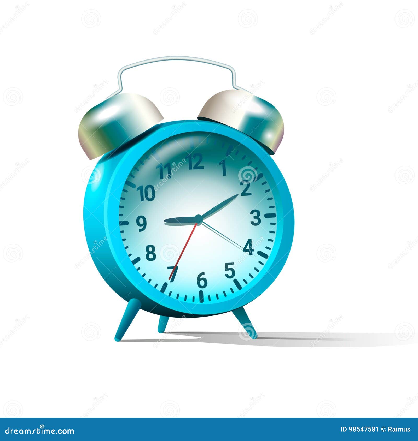 Blue colored alarm clock stock vector. Illustration of element - 98547581