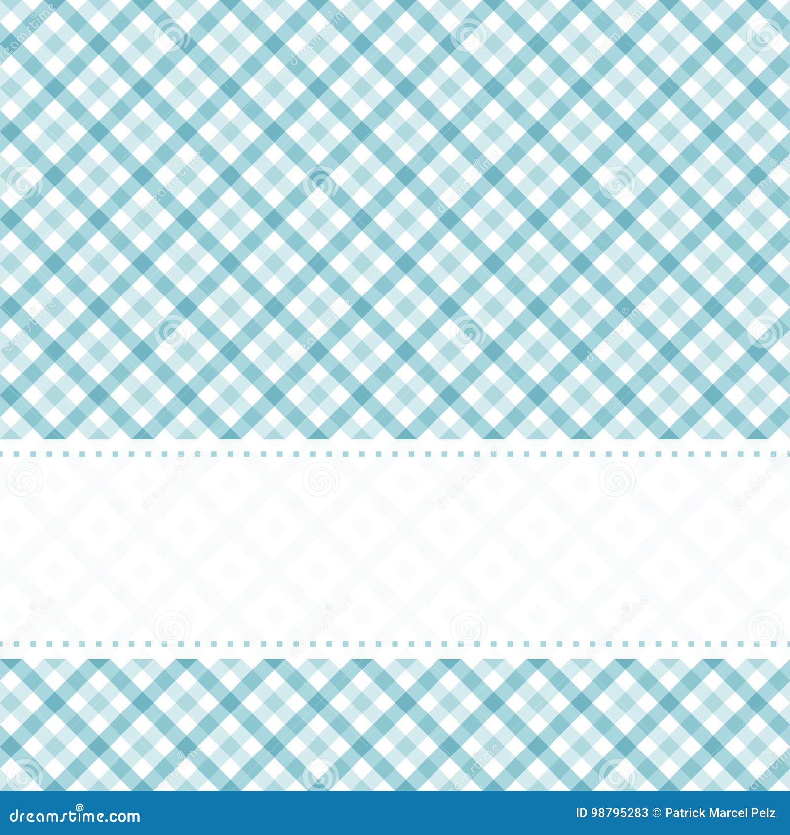 Checkered Table Cloth Pattern with Banner Stock Vector - Illustration ...