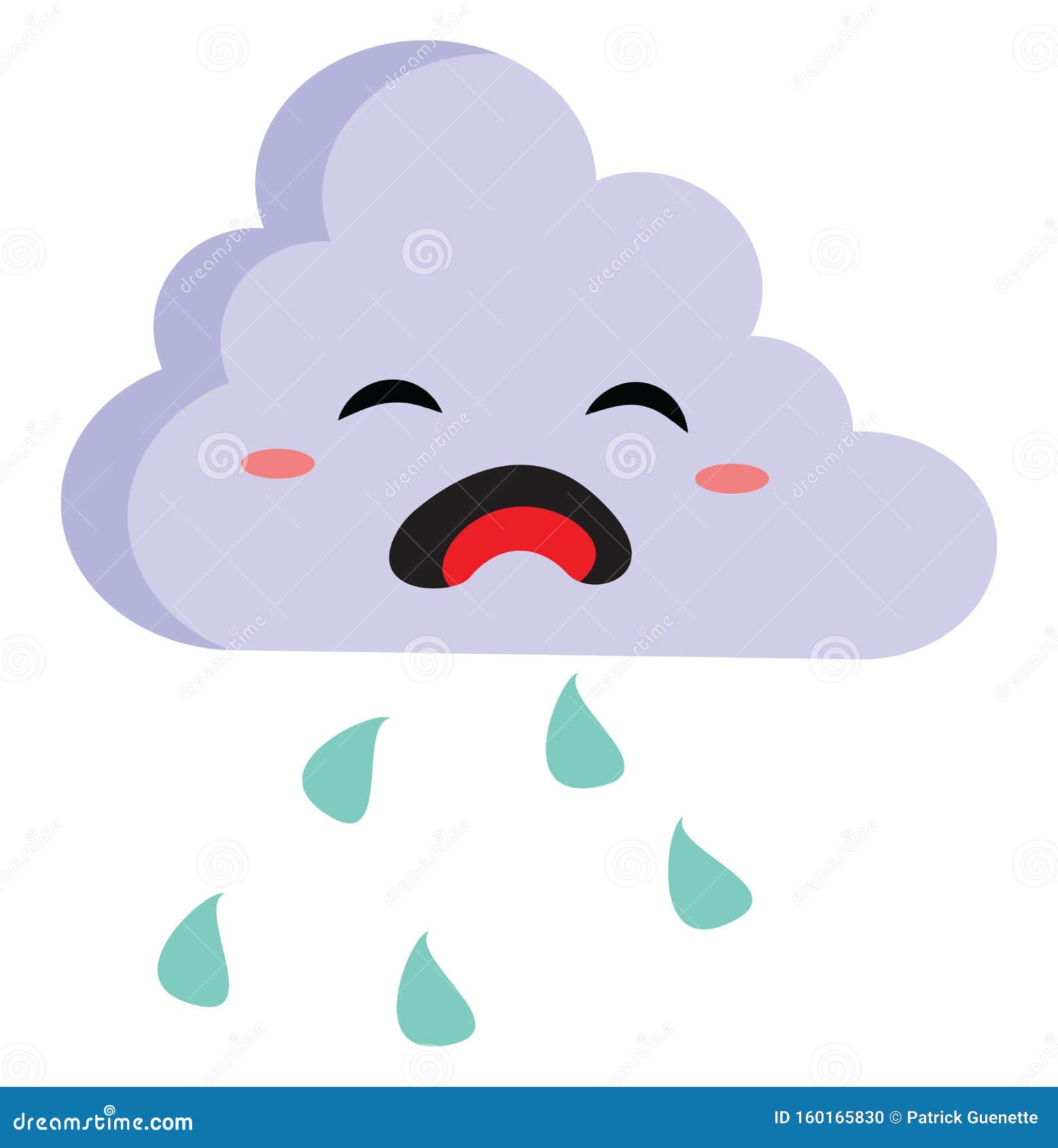 Sad Cloud, Vector or Color Illustration Stock Vector - Illustration of ...