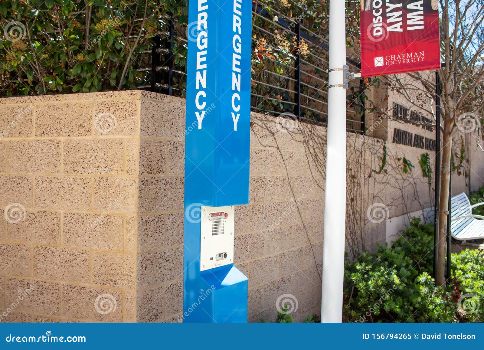 Blue emergency post editorial image. Image of light - 156794265