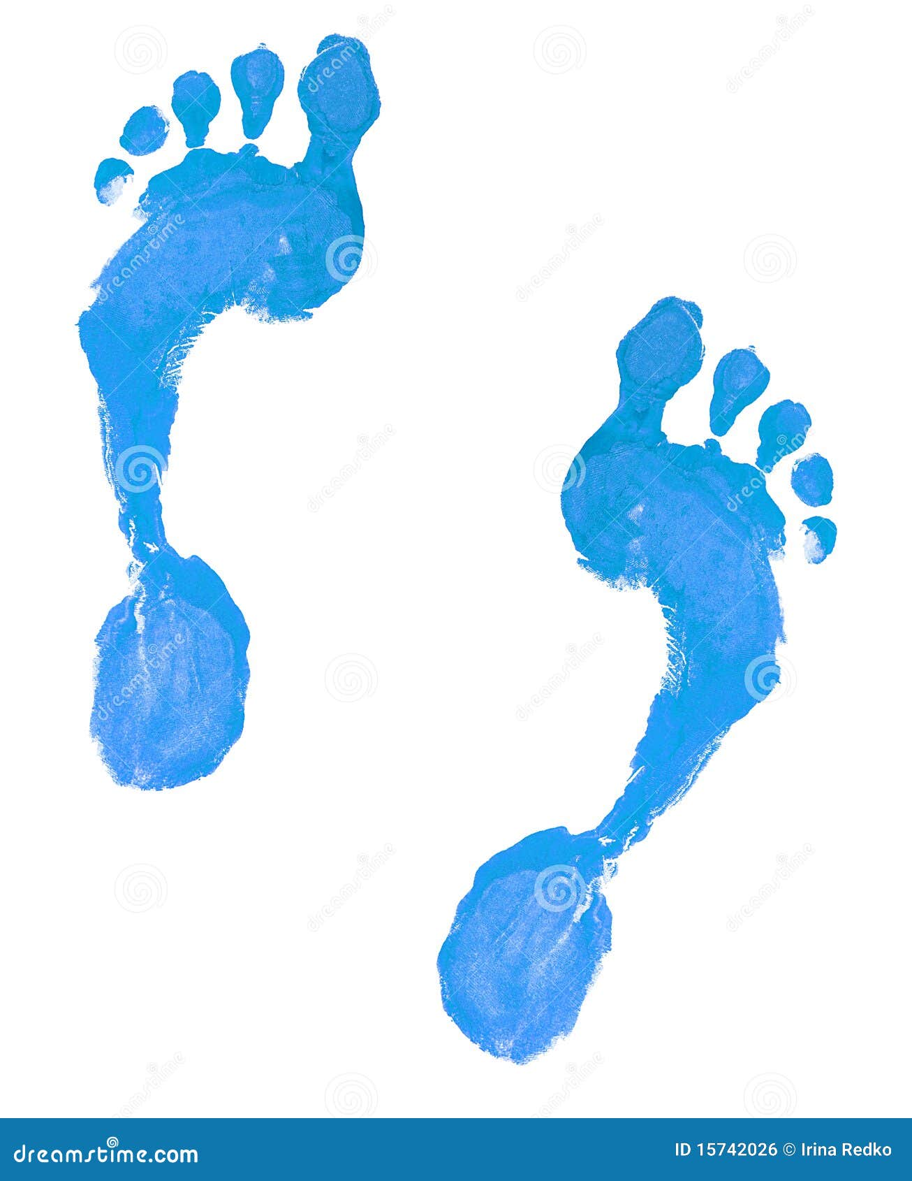 Blue colored feet stock photo. Image of five, thumbprint - 15742026