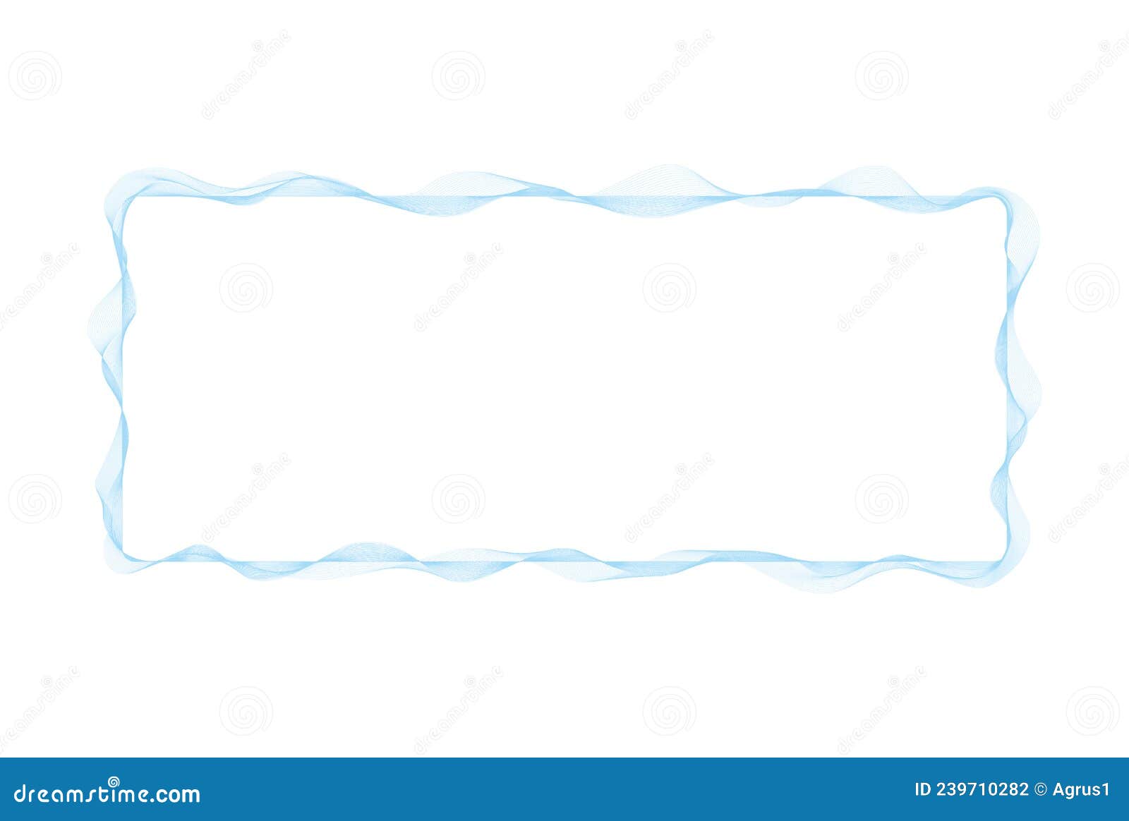 Blue Colored Frame with Abstract Vector Waves Lines on White Background ...