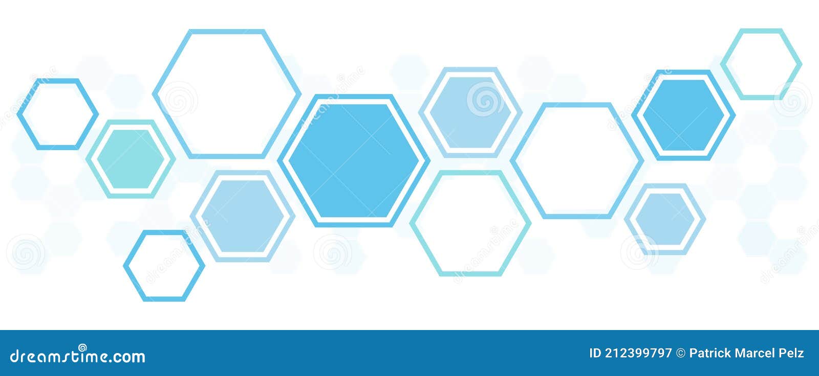 Blue Colored Futuristic Hexagonal Teamwork Process Stock Vector ...