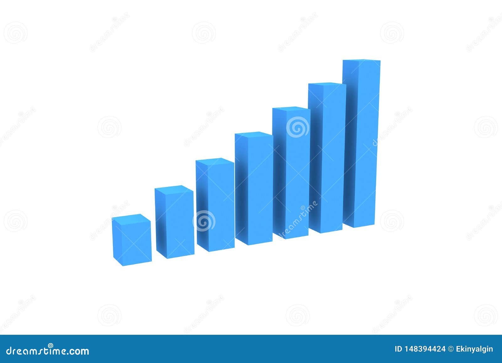 Blue Colored Growth Graph Chart N White Stock Illustration ...