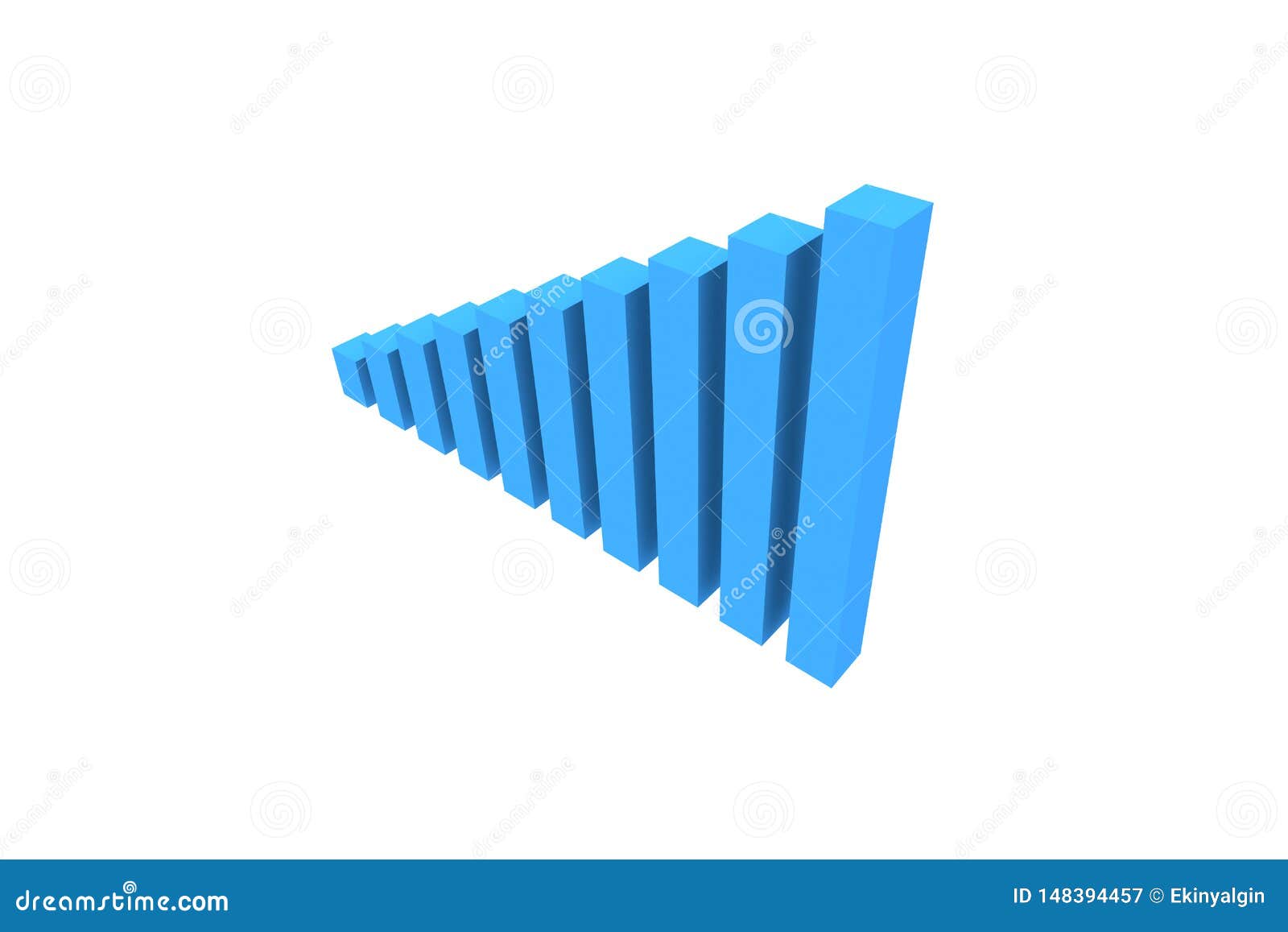 Blue Colored Growth Graph Chart N White Stock Illustration ...