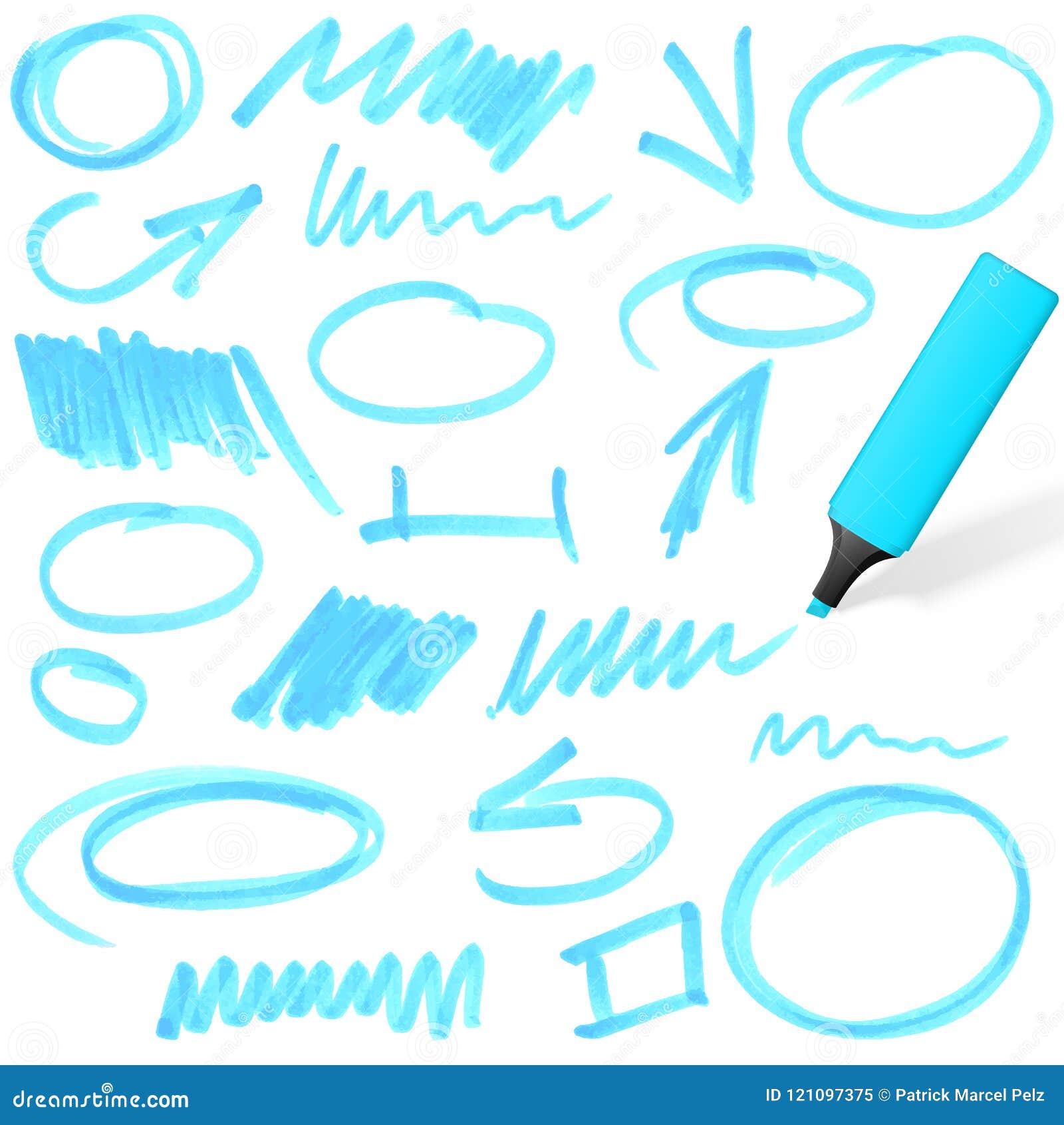 Colored Highlighter with Markings Stock Vector - Illustration of marker ...
