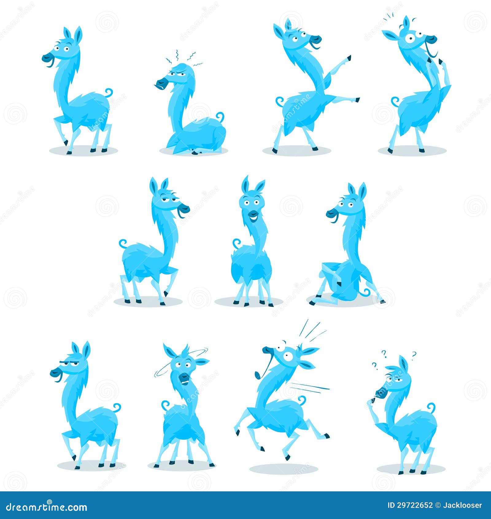 Blue Llama stock vector. Illustration of cool, smile - 29722652