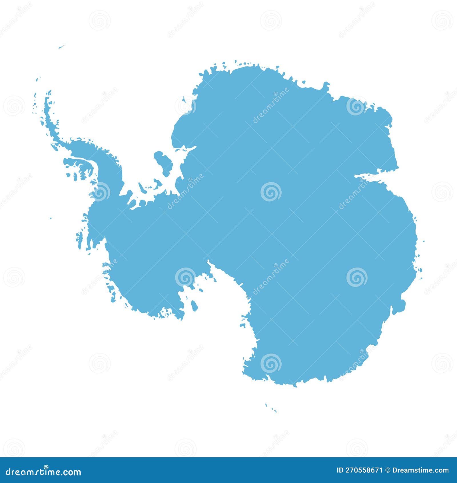 Blue Colored Map of Antarctica Stock Vector - Illustration of ...