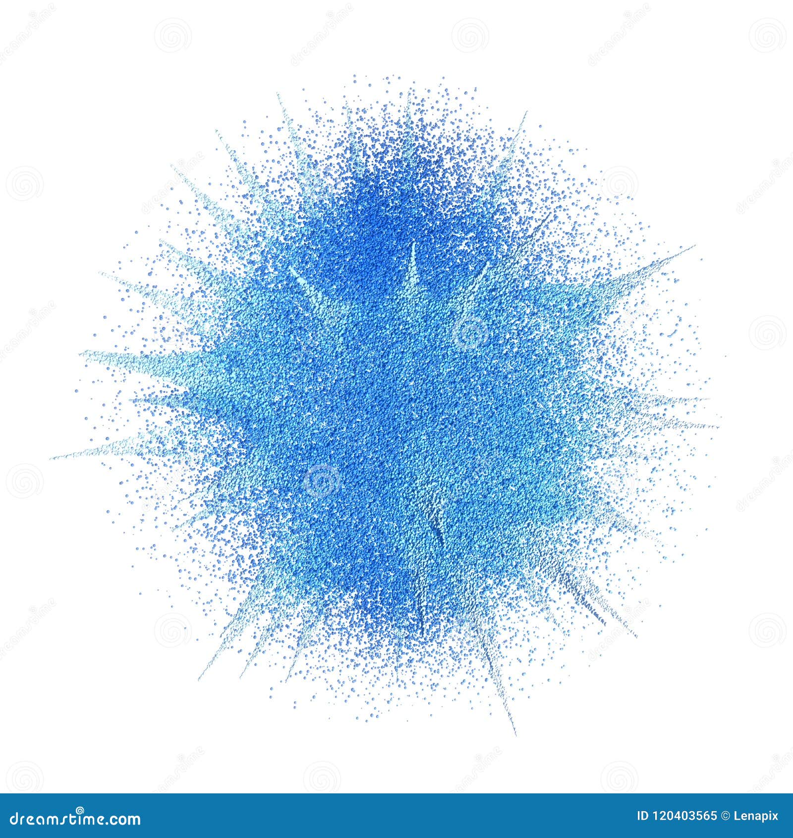 Blue Colored Particles Explosions on White Background Stock ...