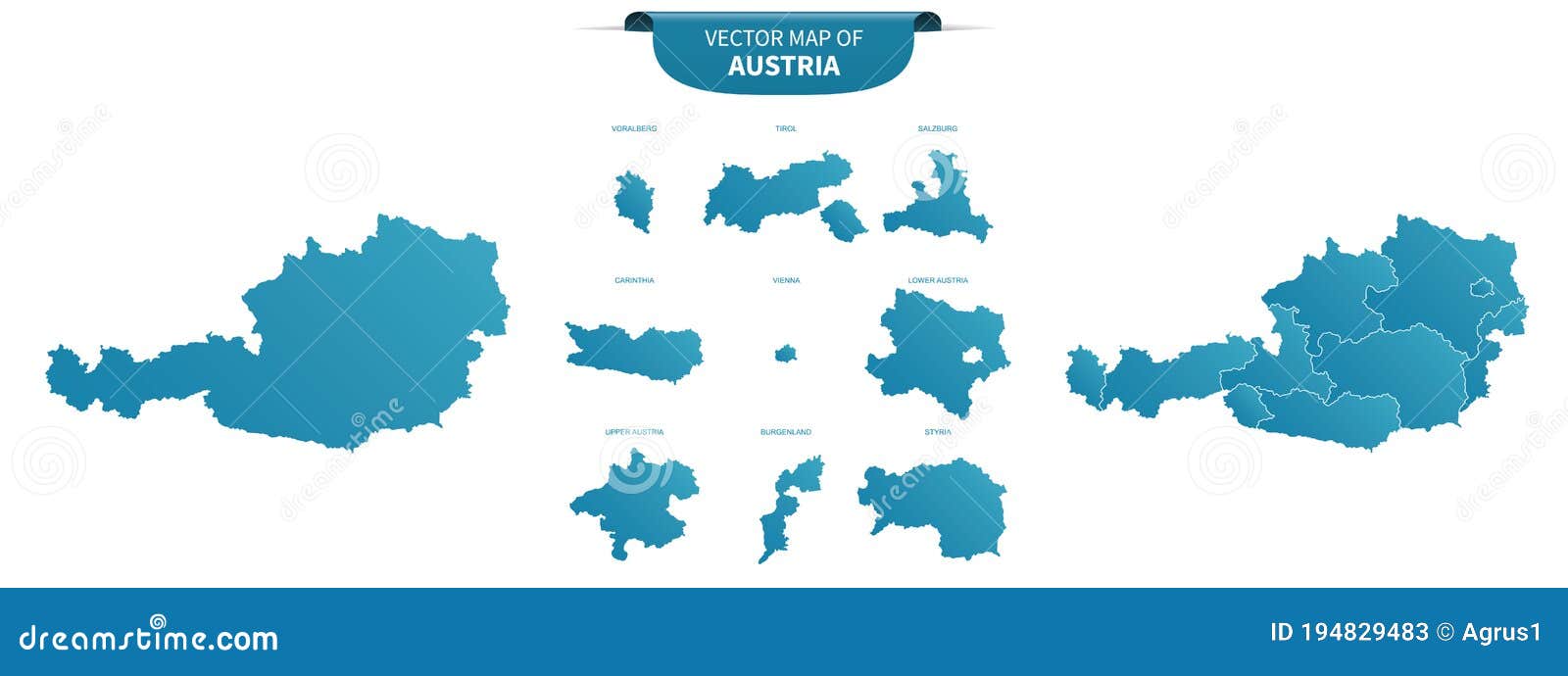 Political Map Of Austria With National Borders Cartoon Vector ...