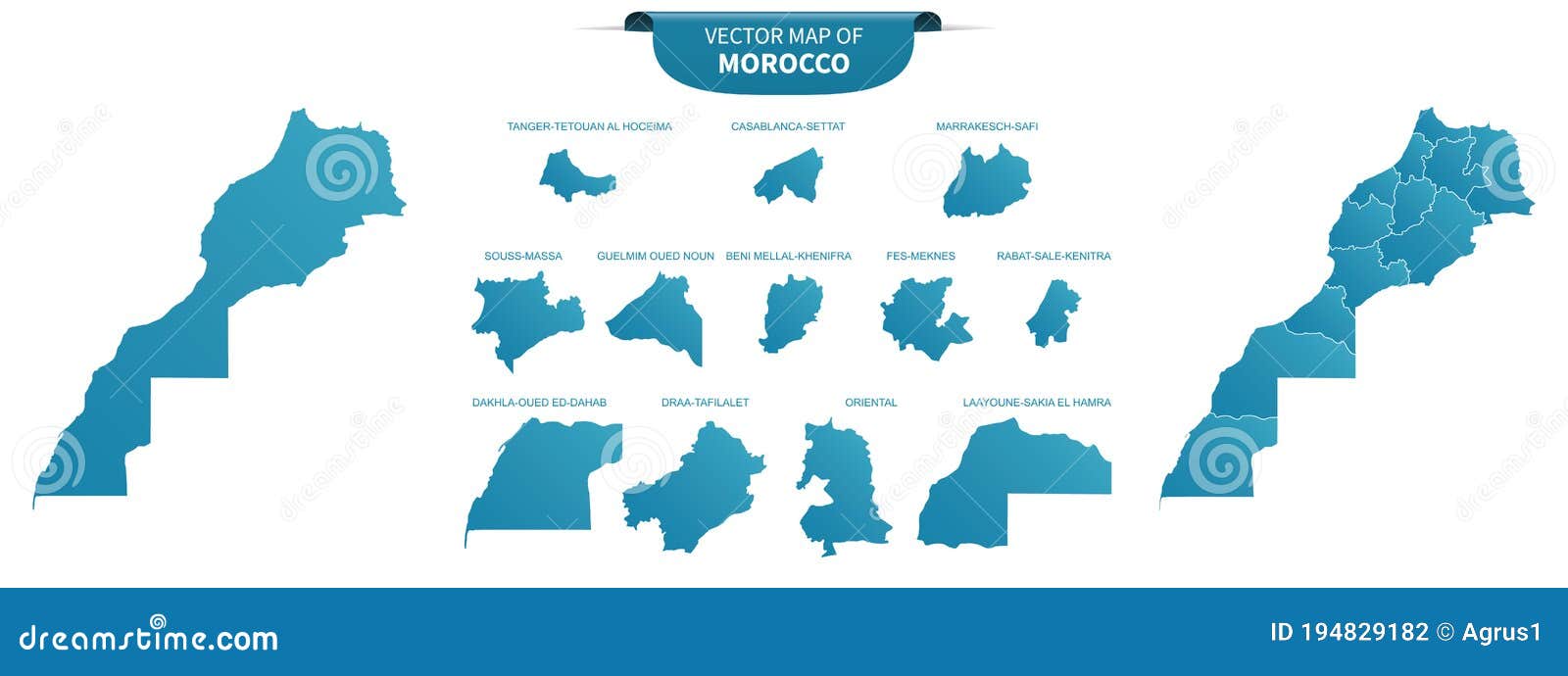 Morocco - Map Colored With Moroccan Flag Vector Illustration ...