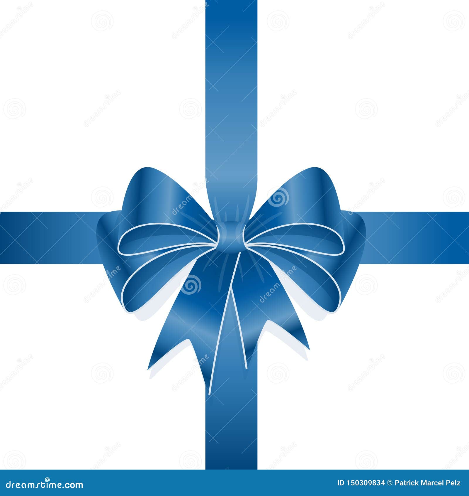 Blue colored ribbon bow stock vector. Illustration of surprise - 150309834