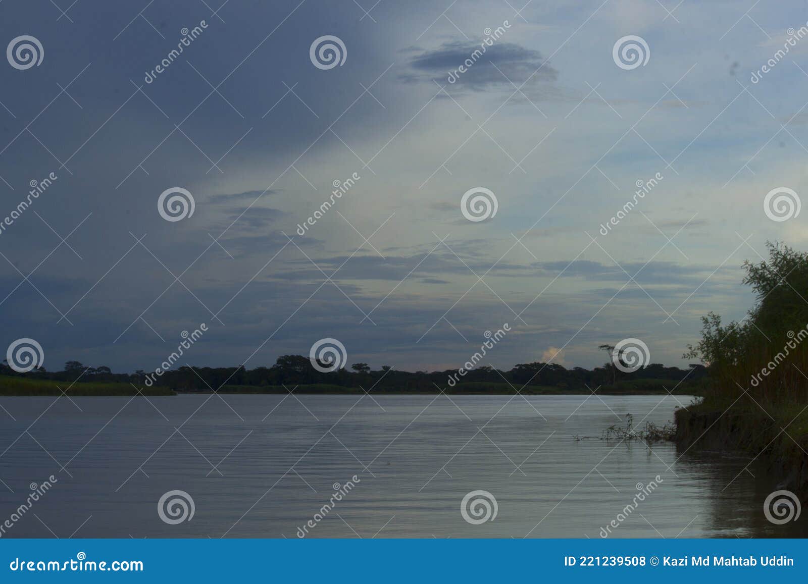 Blue Colored River. Where the Sky and the River Have Met in the Same ...