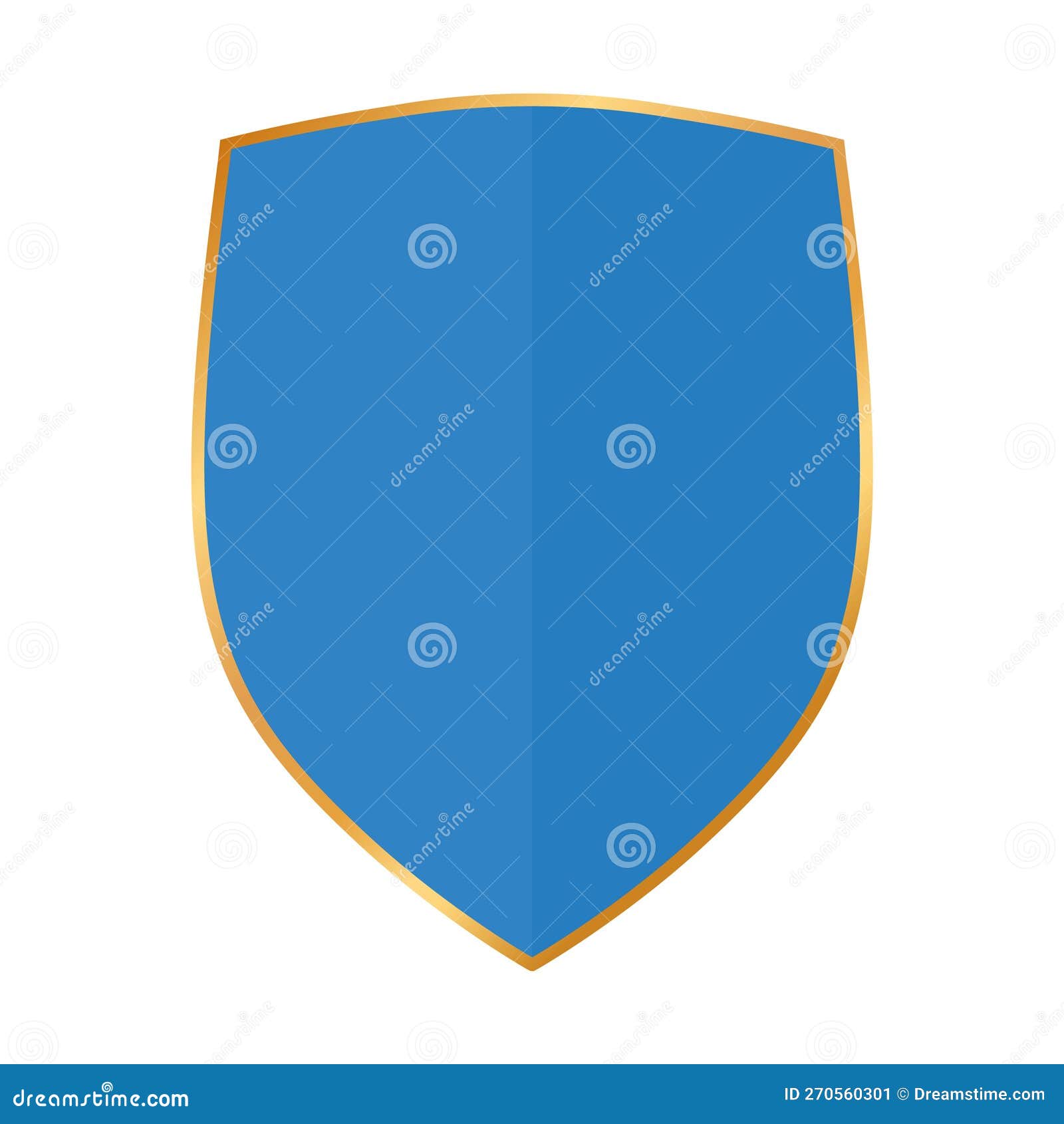 Blue Colored Shield Icon with Gold Frame Stock Vector - Illustration of ...