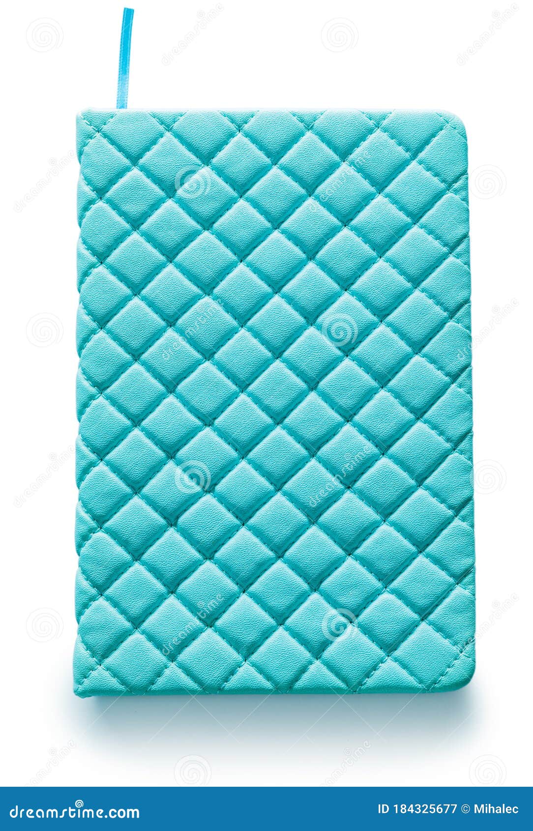 Blue Colored Soft Leather Isolated Notepad Stock Image - Image of diary ...