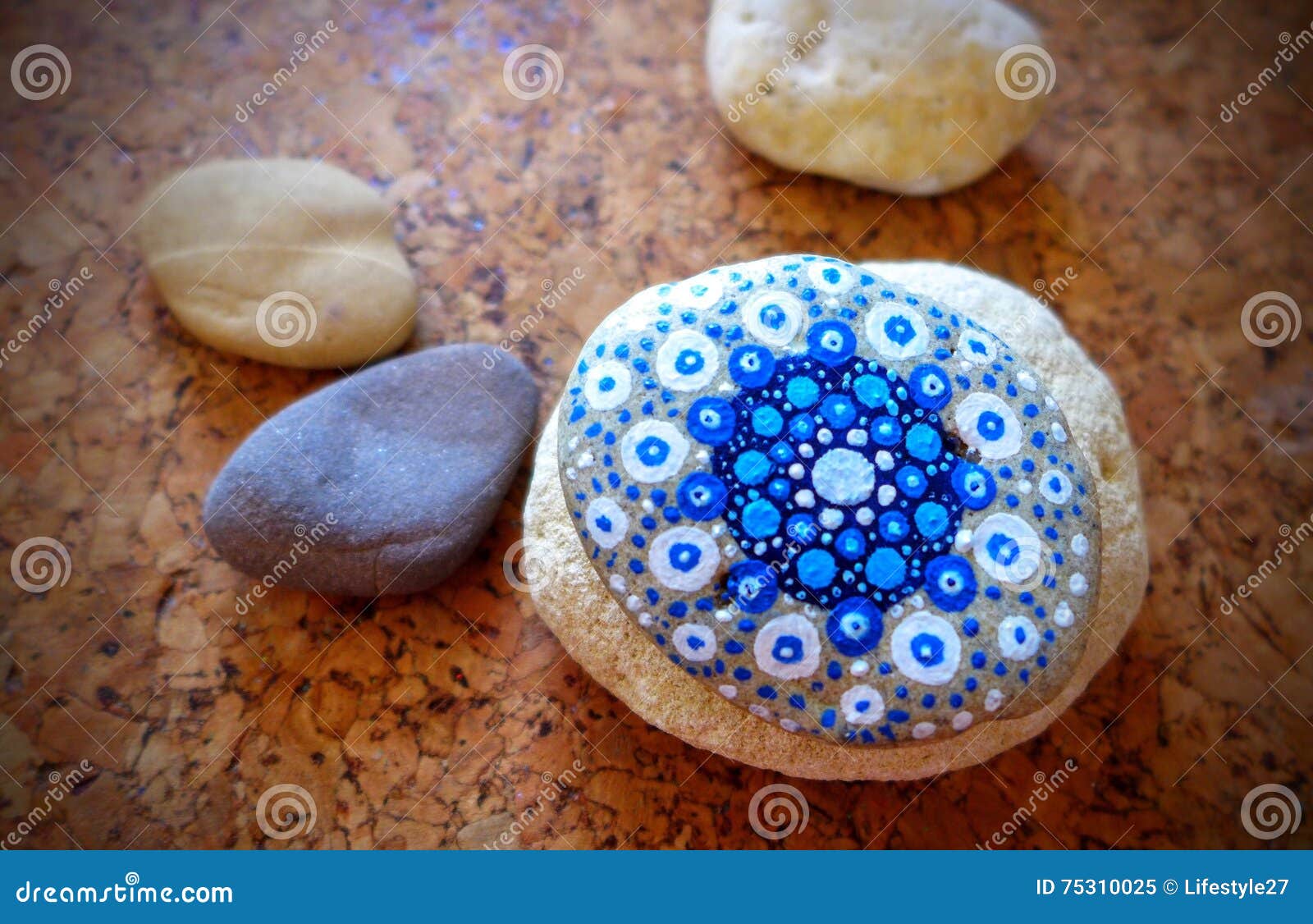 Blue colored stone stock image. Image of painted, stone - 75310025