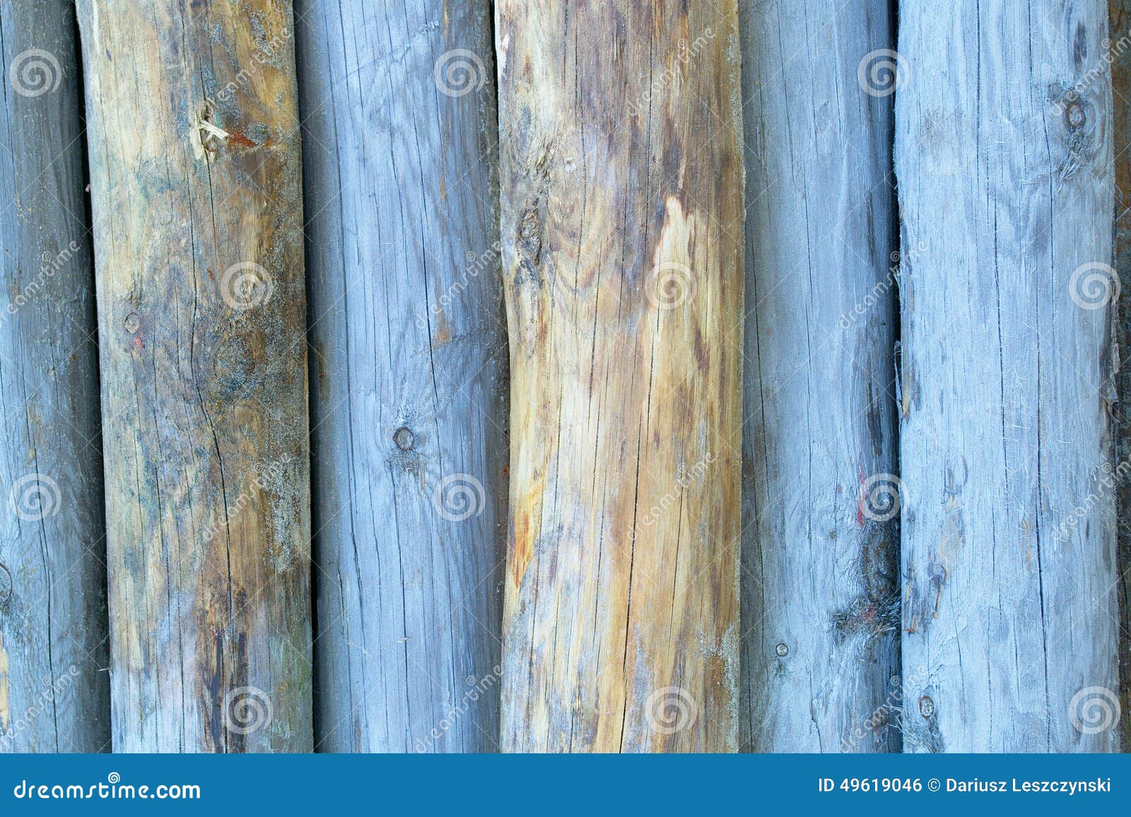 Wooden Blue Logs Background Pattern Texture. Stock Photo - Image of ...