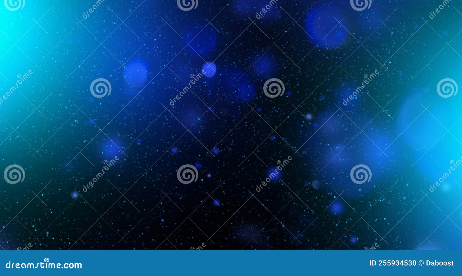 Blue Colorful Starry Sky, Horizontal Galaxy Background Stock Photo ...