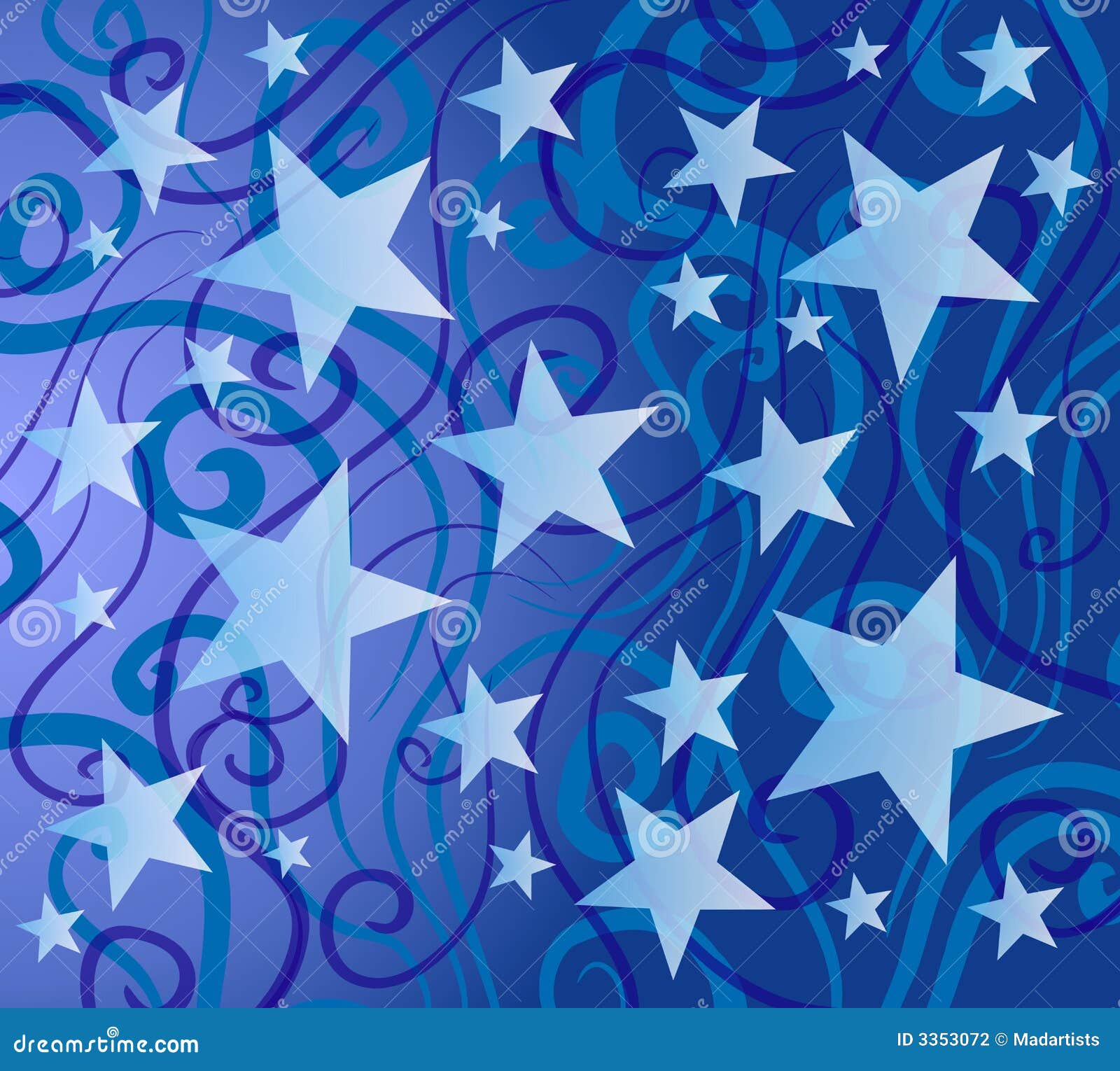 Abstract Blue Stars Patterns