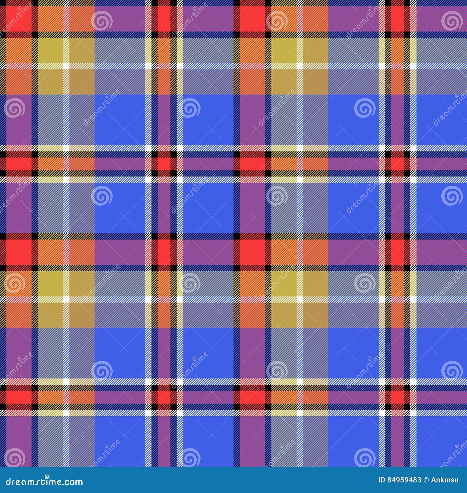 Blue Colors Check Fabric Texture Seamless Pattern Stock Vector ...