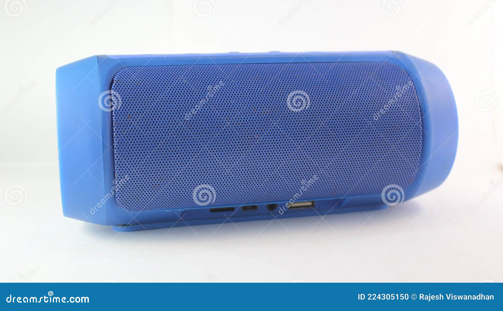 Blue Colour Bluetooth Speaker Device Isolated in White Background Stock ...