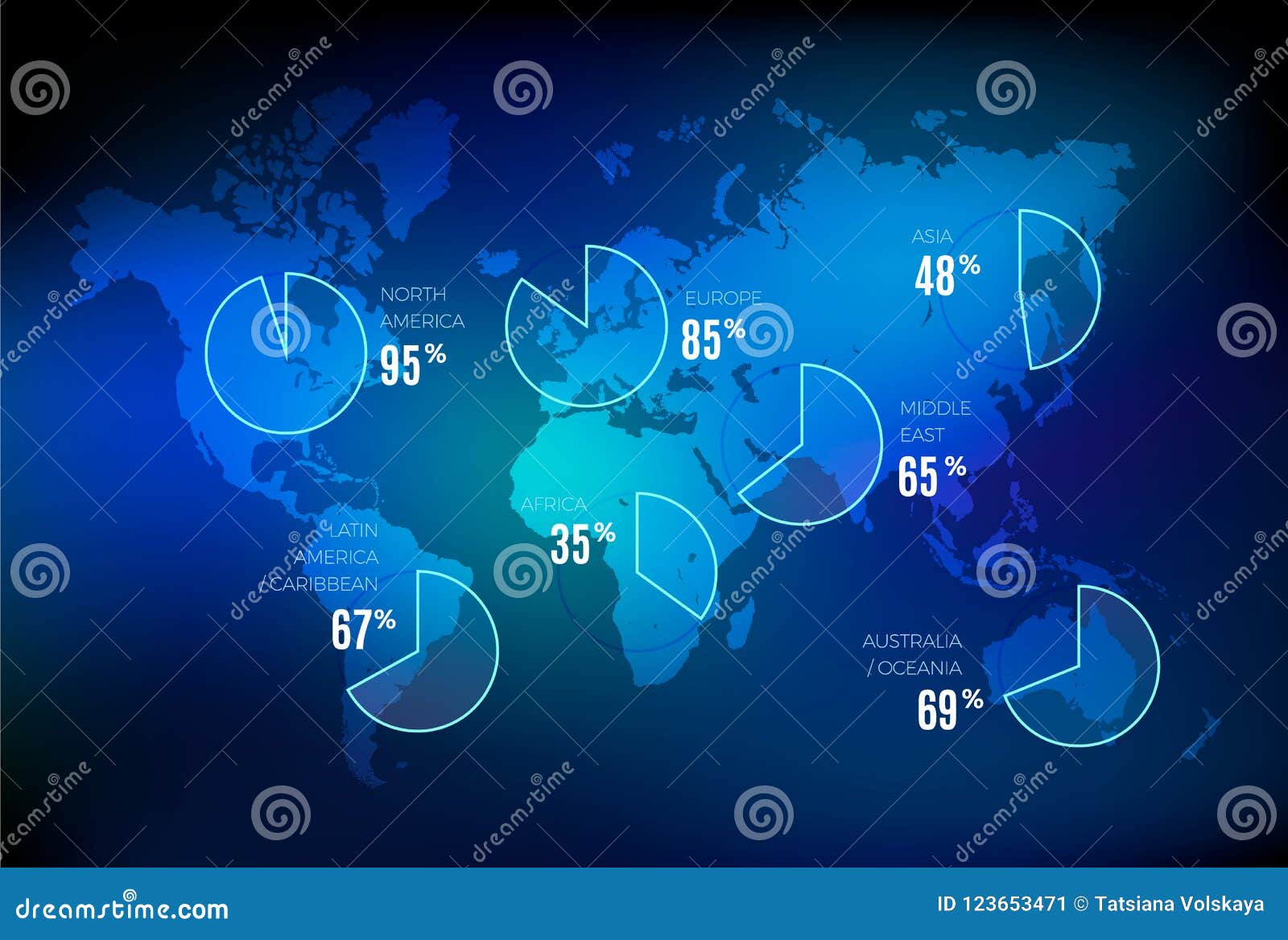 Blue Colour Business Presentation Vector Slide, Data Visualization ...