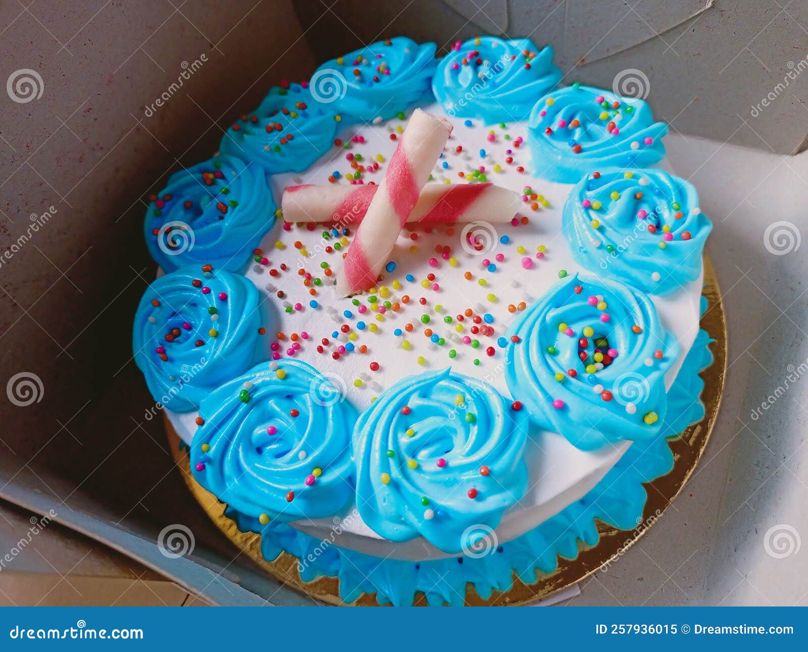 Blue colour cake stock image. Image of colour, bluecale - 257936015