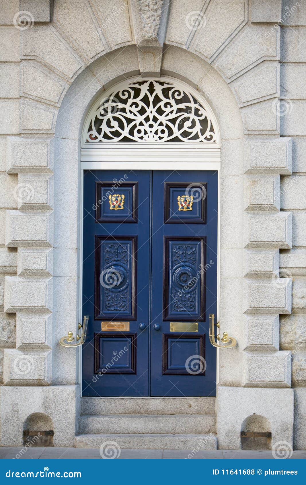 Blue Colour Door, Office / Home Building Stock Photo - Image of ancient ...