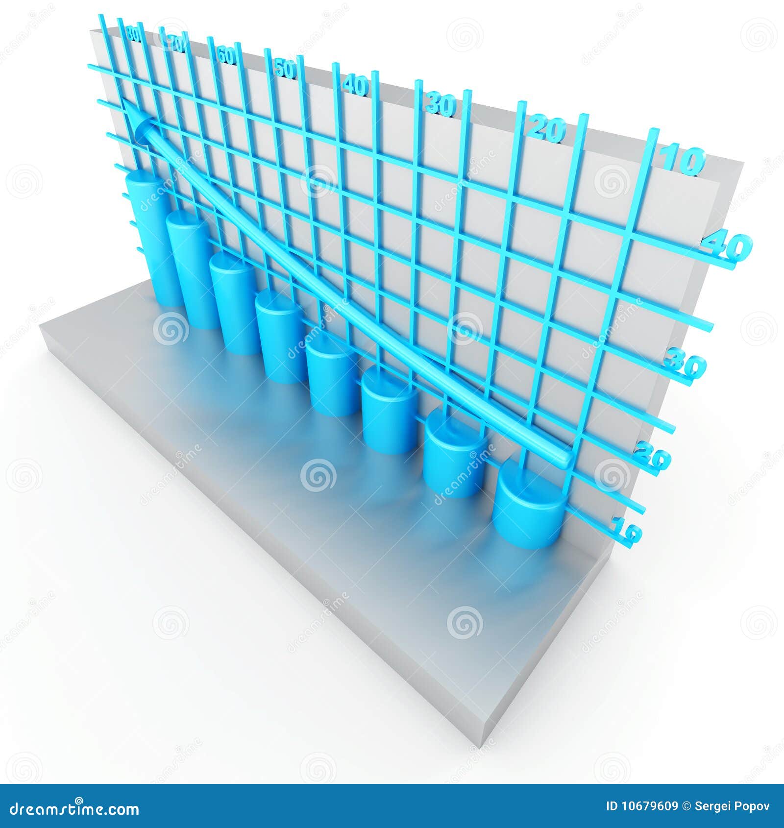 Blue columns of diagram stock illustration. Illustration of diagram ...