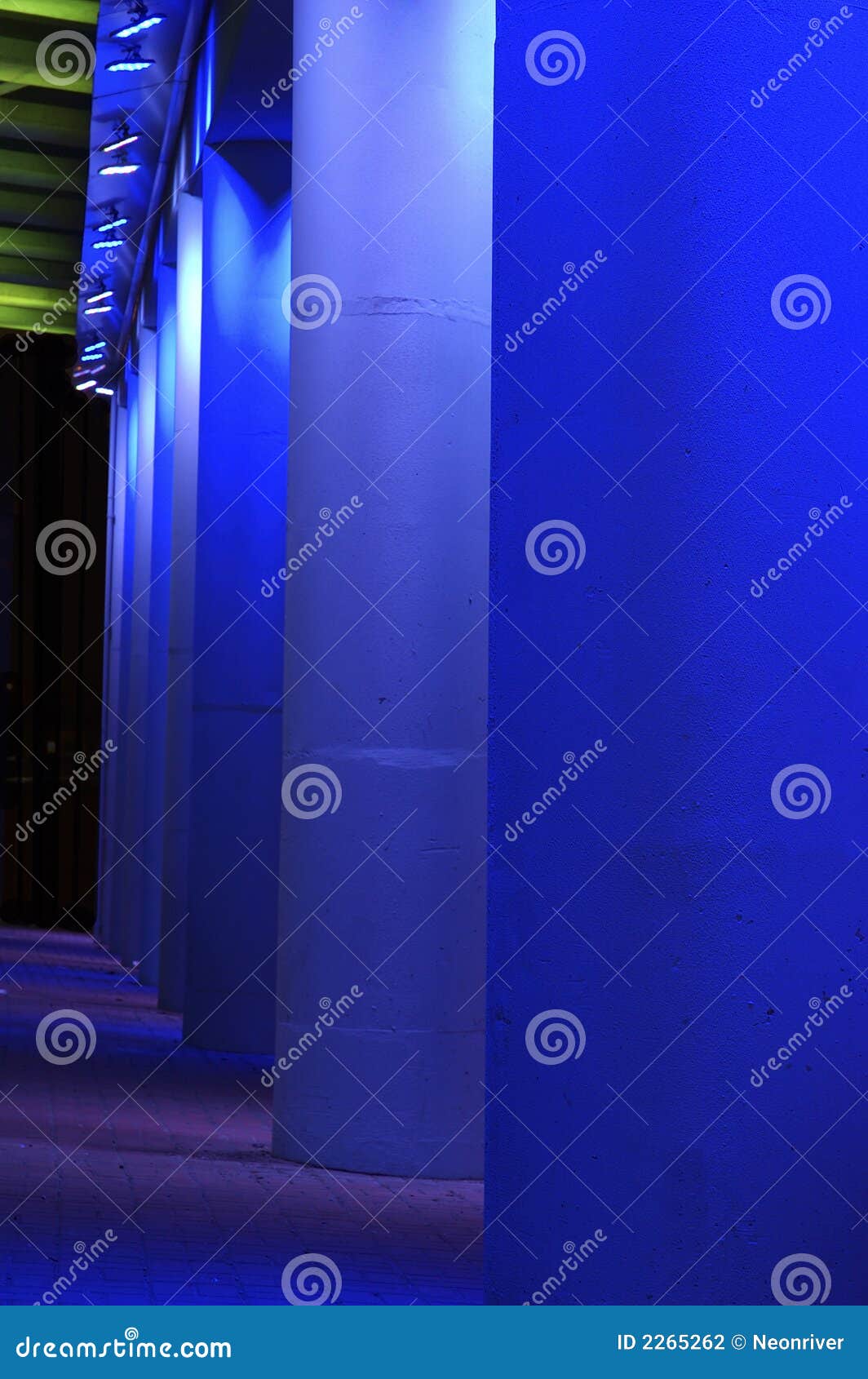 Blue Columns of Light stock photo. Image of lighting, columns - 2265262