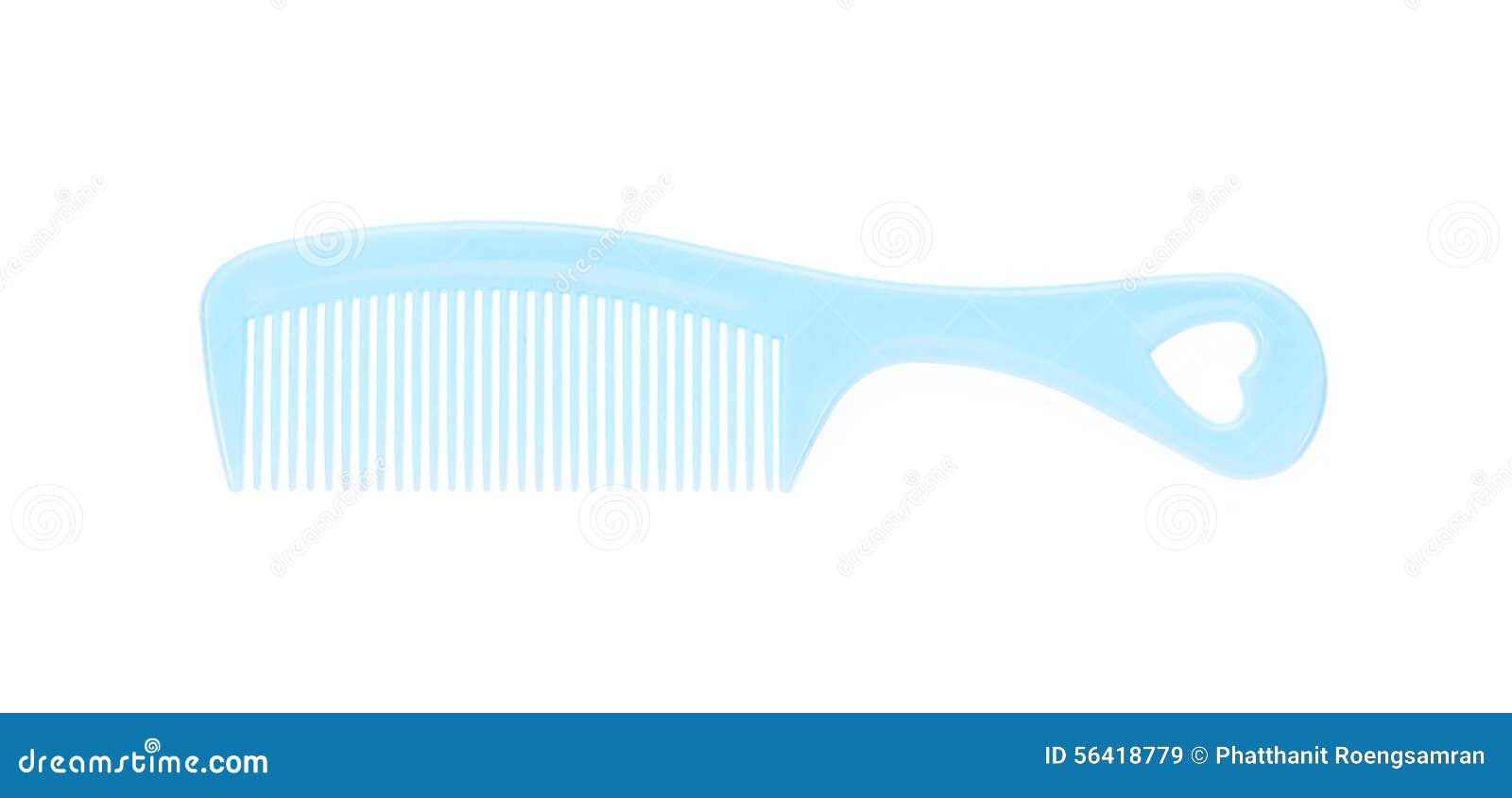 Blue Comb, Isolated on White Background. Stock Image - Image of care ...