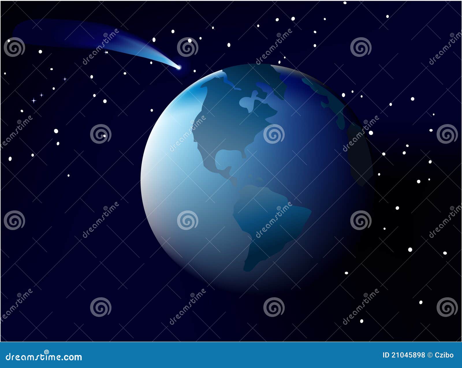 Blue comet stock vector. Illustration of object, flare - 21045898