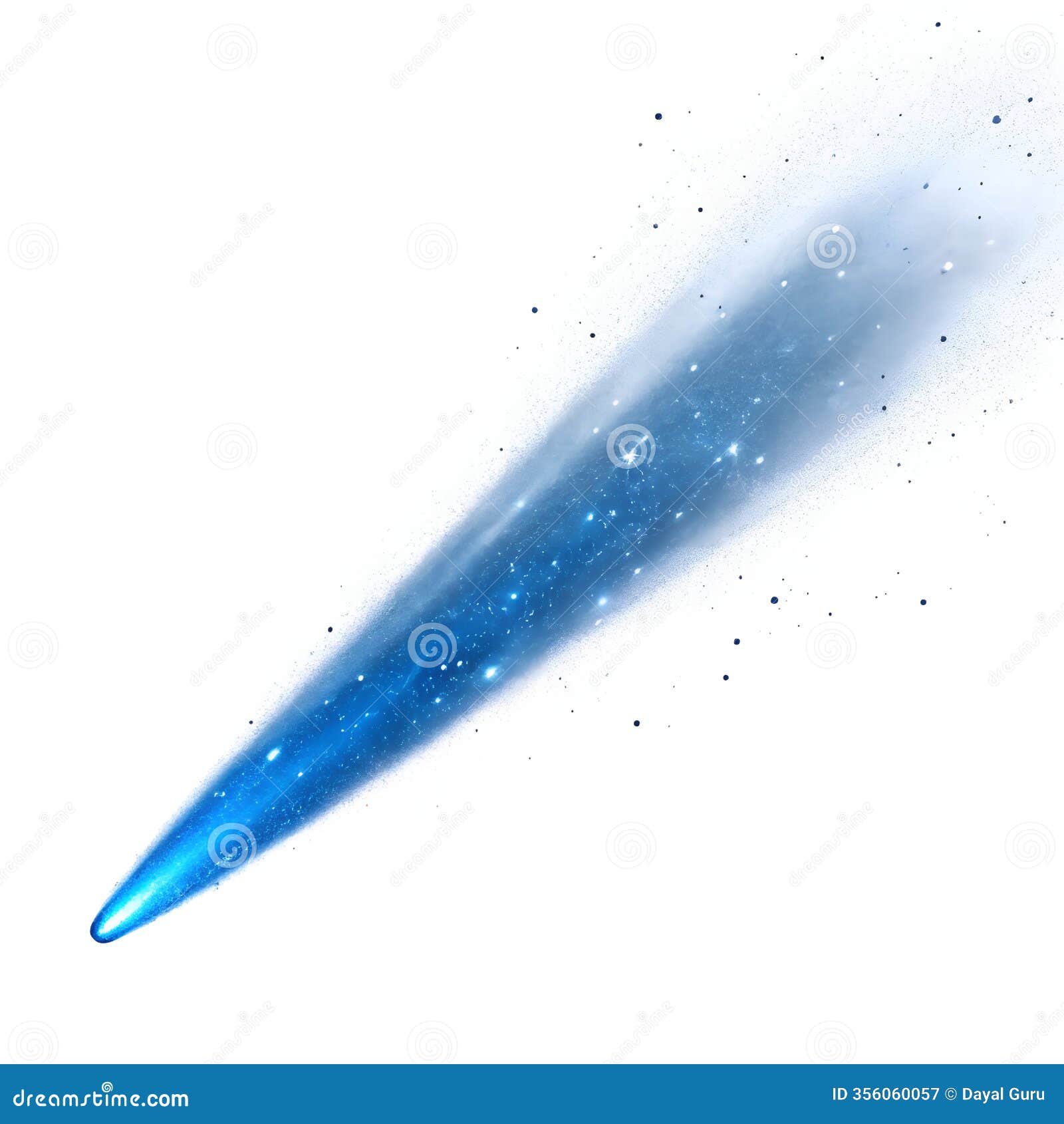 A Blue Comet Isolated on White Background Stock Illustration ...