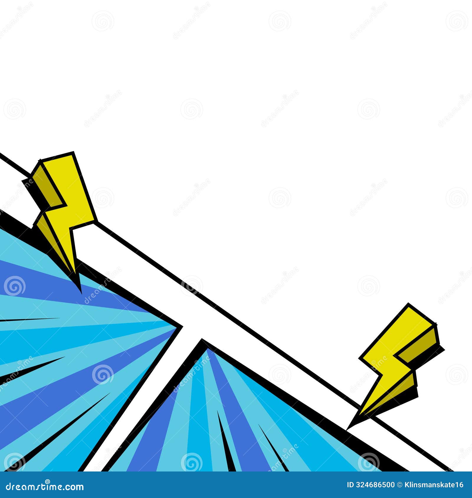 Blue Comic Pop Art Border Corner Frame Design Background Stock Vector ...