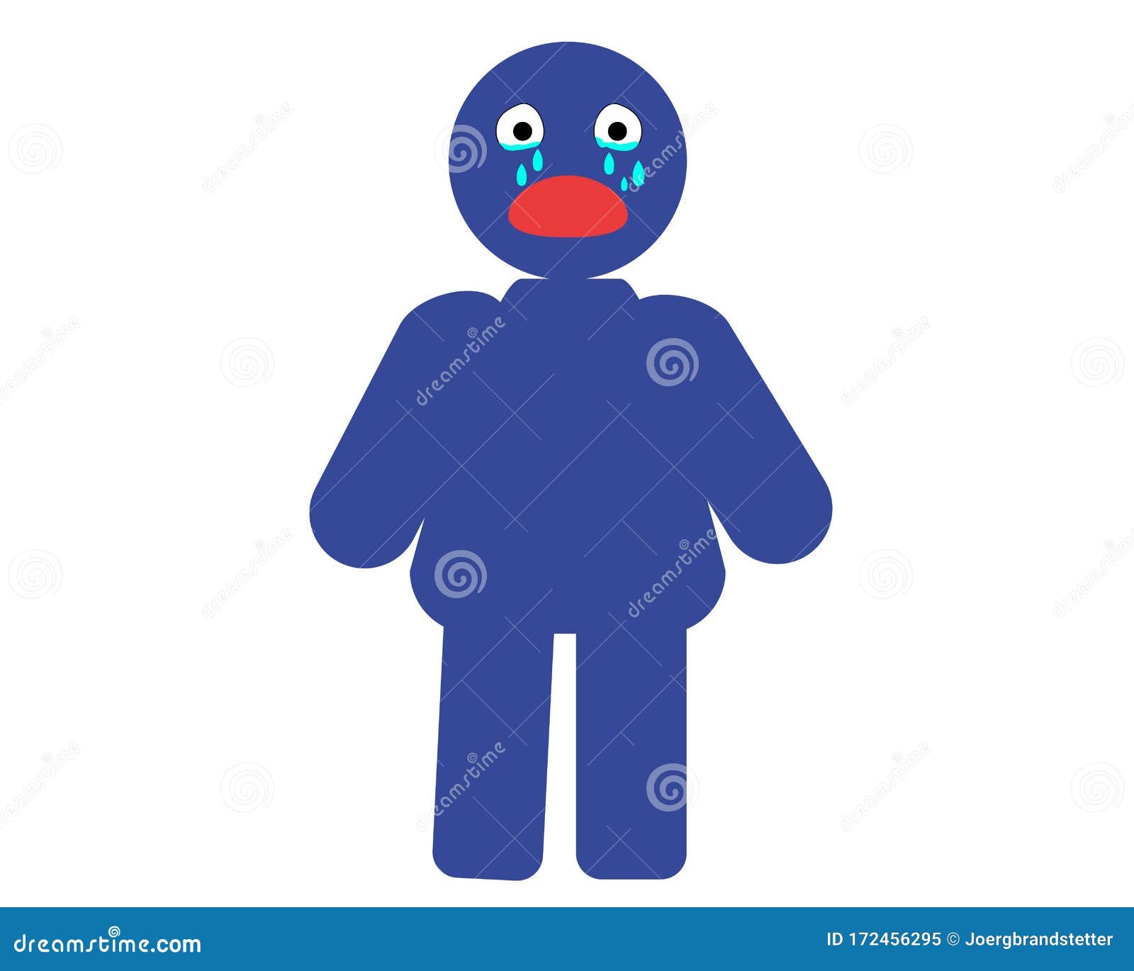 Blue Comic Vector Character with Tears in Its Eyes Stock Vector ...