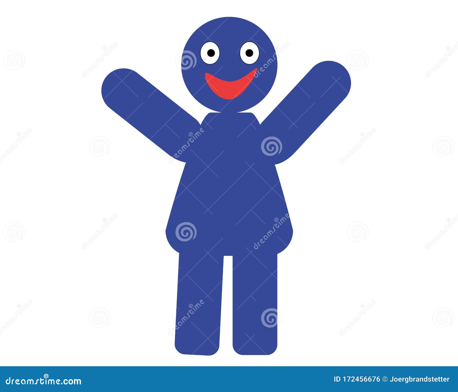 Blue Comic Character with the Expression of Happiness Stock Vector ...