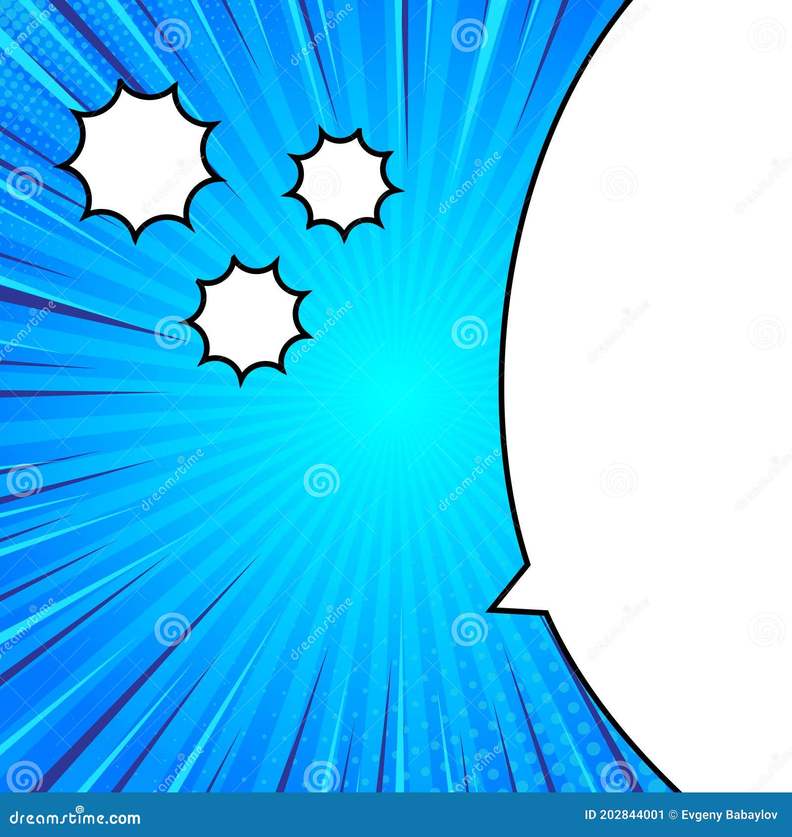 Blue Comic Zoom with Lines and Dots - Vector Stock Vector ...