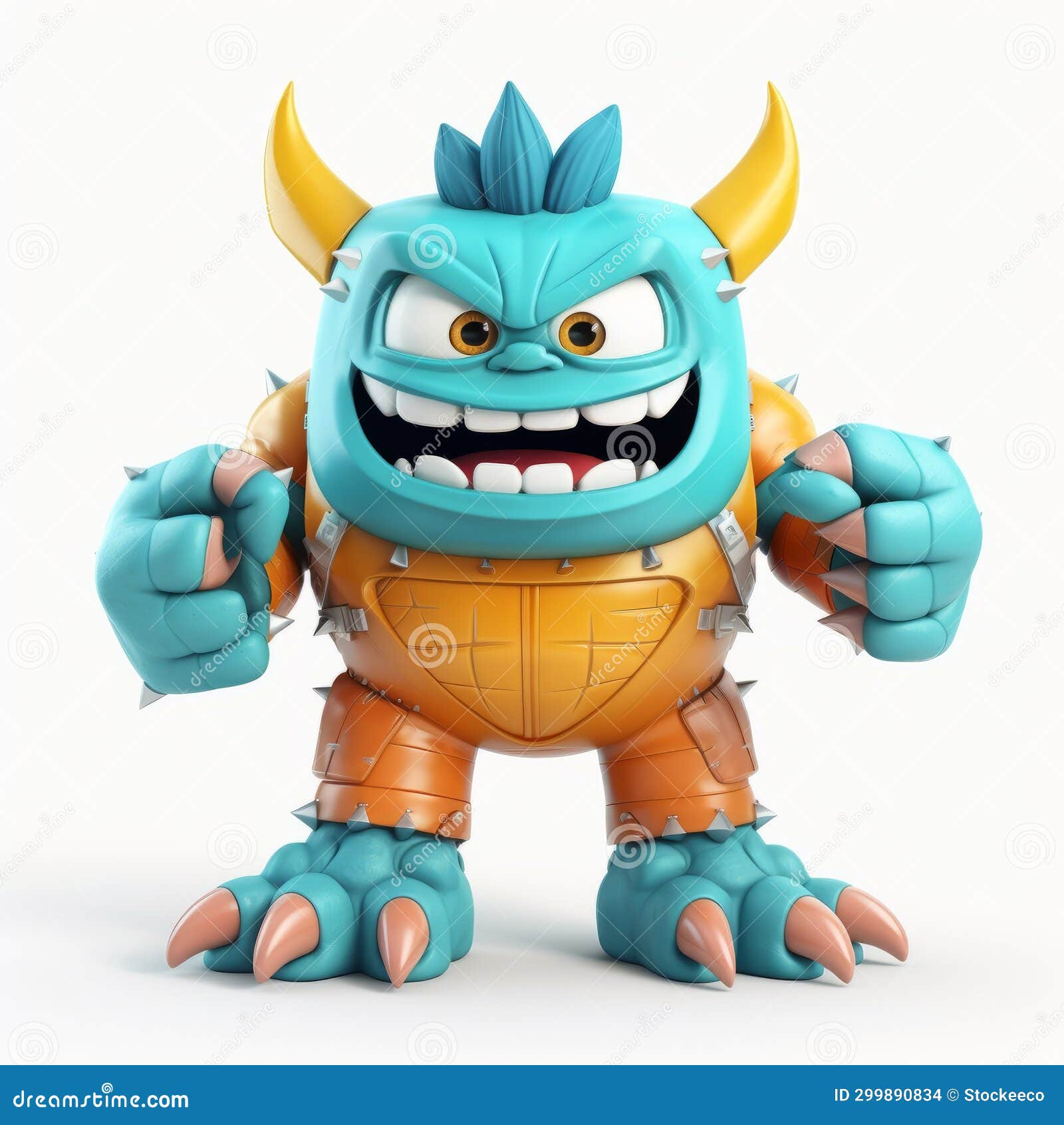 Blue Comical Monster with Sharp Teeth: a Vibrant Octane Render Artwork ...