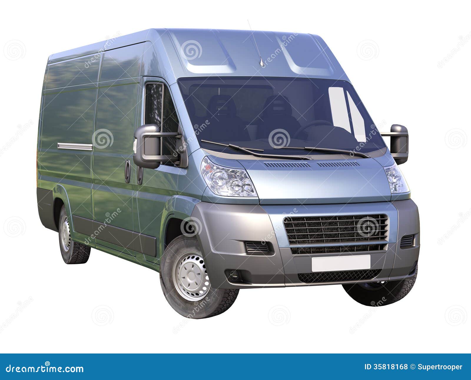 Blue Commercial Delivery Van Isolated Stock Photo - Image of cargo ...