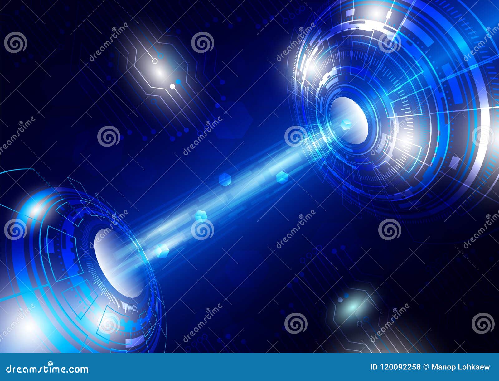 Blue Communication Technology Abstract Background 3d Stock Vector ...