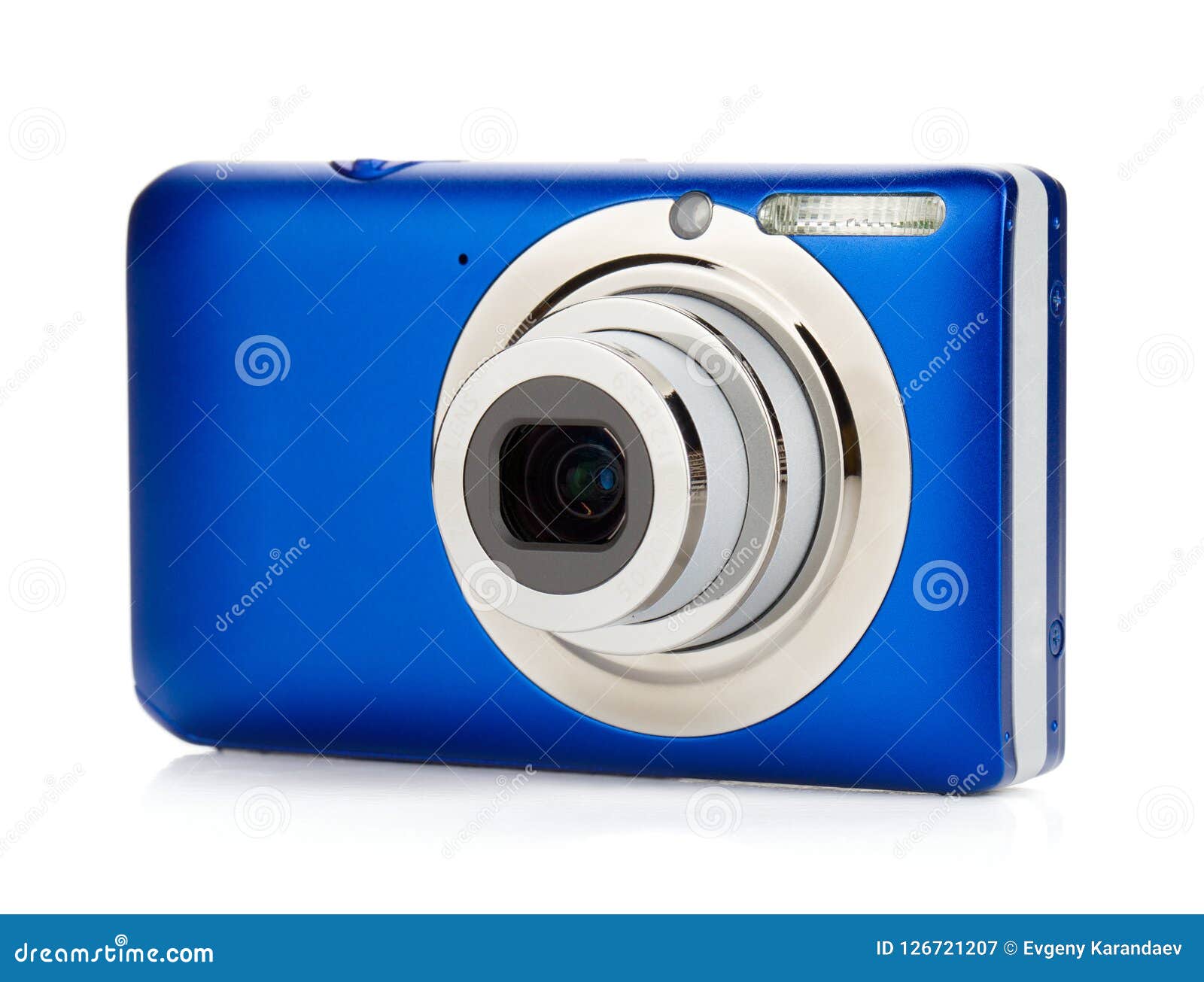 Blue compact camera stock image. Image of lens, digital - 126721207